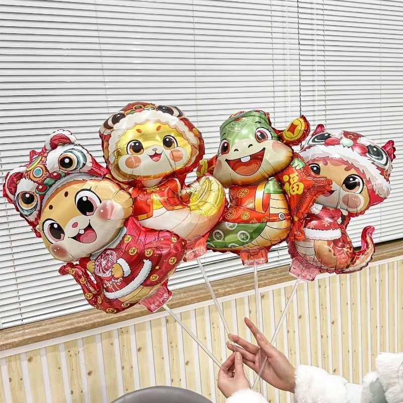 2025 New Year 3D Snake Shaped Balloon Birthday Party Aluminum Film ...