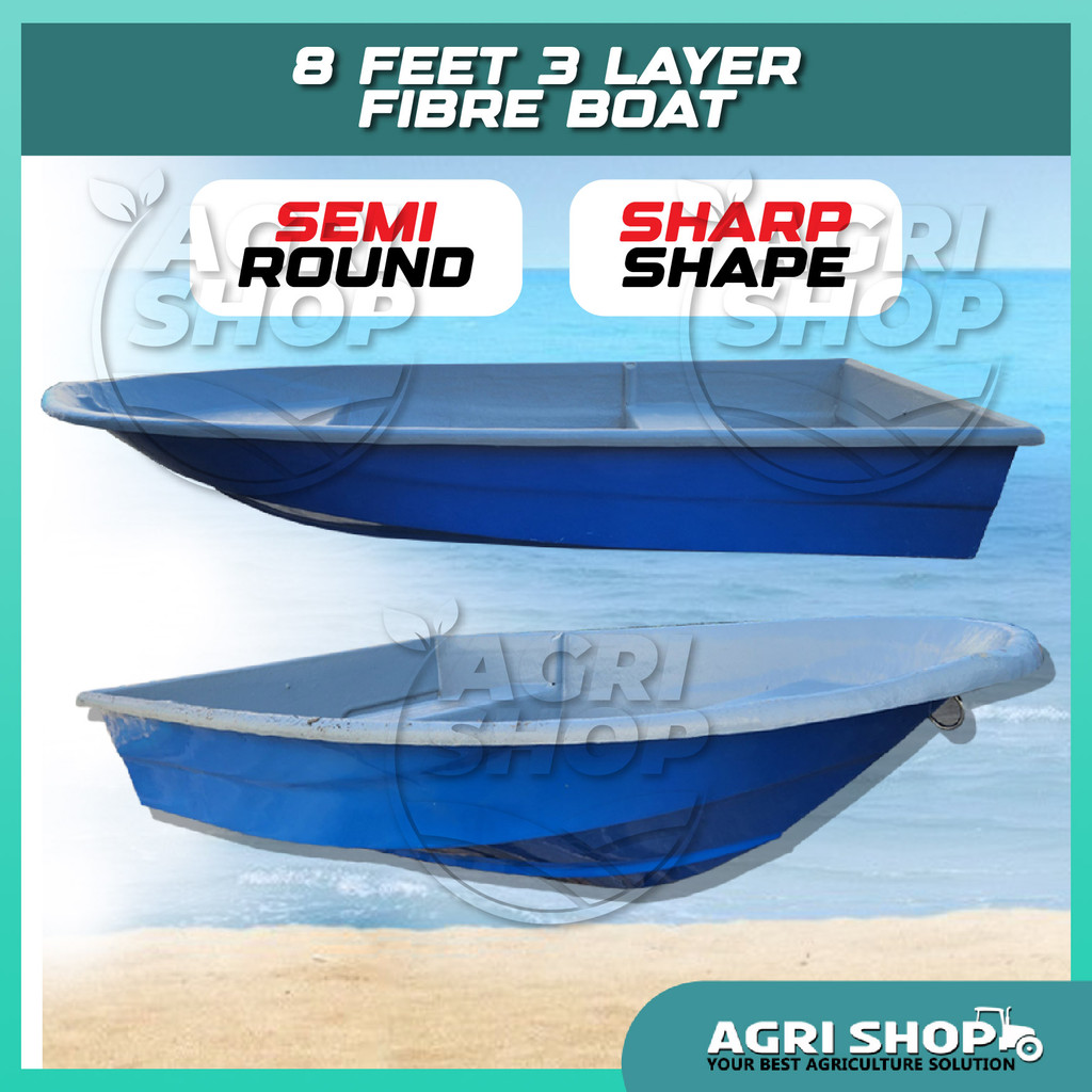 Agrishop 8 Feet 3 Layer Fibre Boat Semi Round / Sharp Shape (Random ...