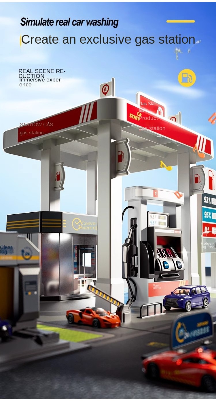 New Liuyi Children's Large Gas Station Toy 3 to 9 Years Old Car Parking ...