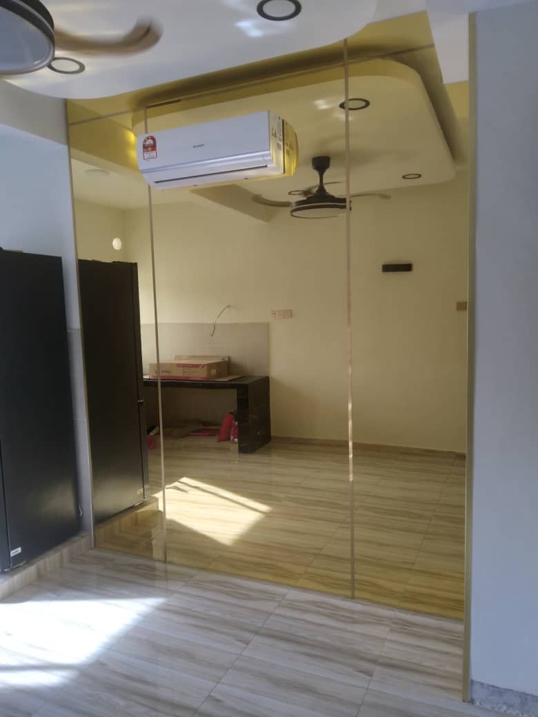 4 Colour 8mm Wallpanel Cermin Kaca Panel Gold Panel Mirror DIY ...