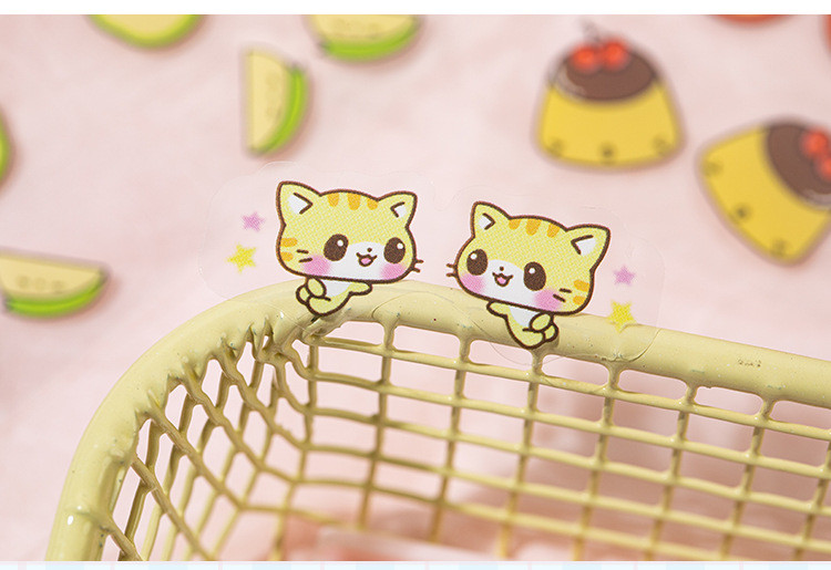 Mr Paper 4pcs/bag waterproof PET index sticker cute panda animal fruit ...