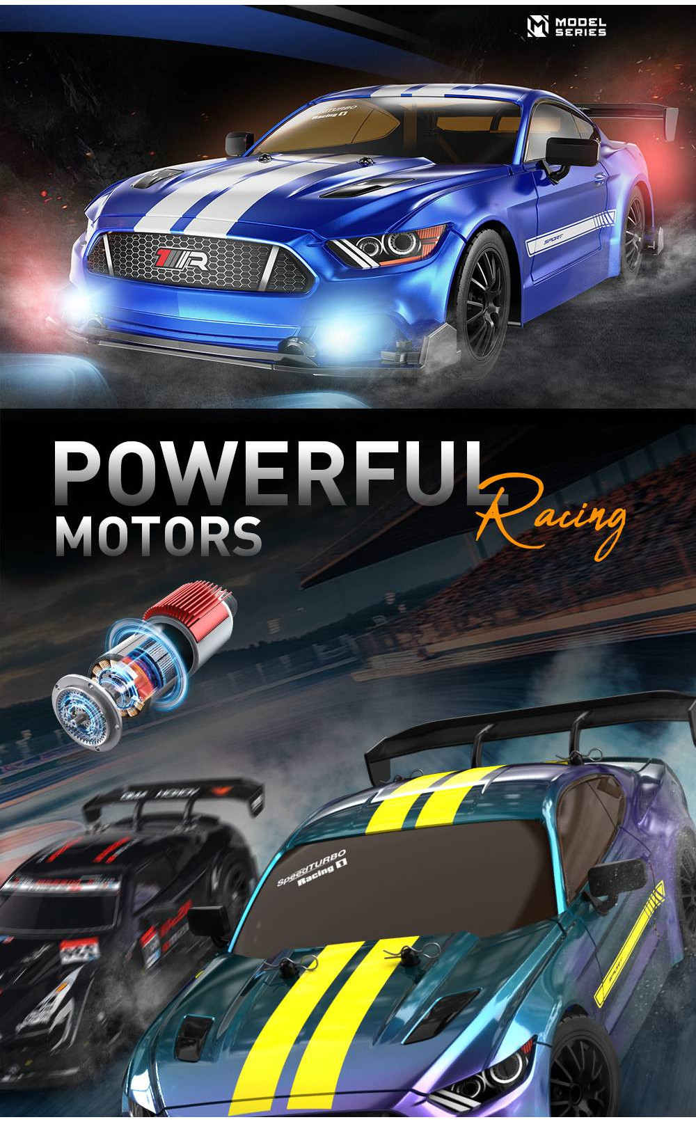 1/16 Professional 4WD RC Drift Car Full Proportional Throttle Steering ...