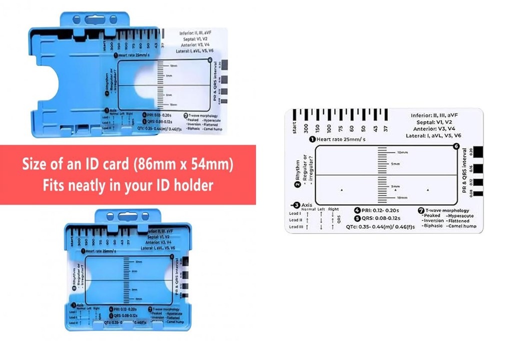 Electrocardiogram Measurement Tool Pocket Ekg Ruler Card for Easy ...