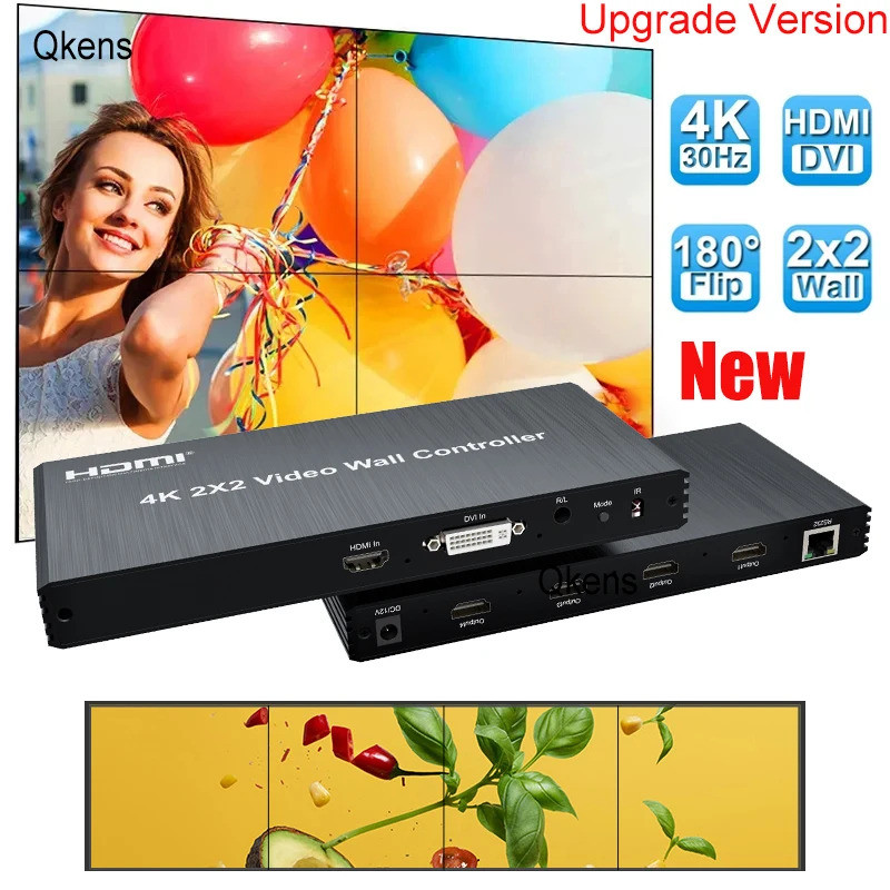4k 2x2 Video Wall Controller Processor 1x2 1x3 1x4 2x1 3x1 4x1 DVI HDMI ...