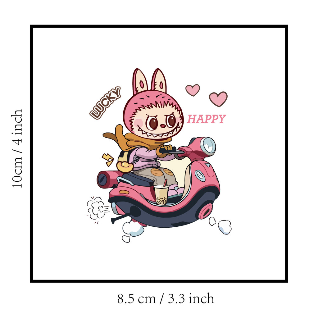 LABUBU stickers decorate cars, motorcycles, cute cartoon decorations ...