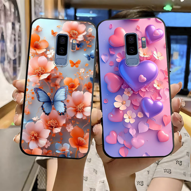 Nice Flowers For Samsung S9 Plus S8 Plus S9 Case Animal Cute Cat Cases Soft Silicone Shockproof ...