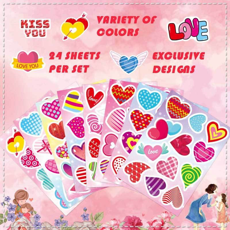 DIY Love Heart Stickers Wedding Party Valentines Day Gift Box Bag Decor ...