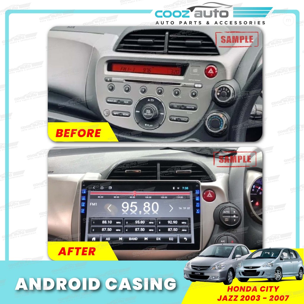 Honda Jazz City 2003 - 2007 9" Car Android Casing Dashboard Audio ...