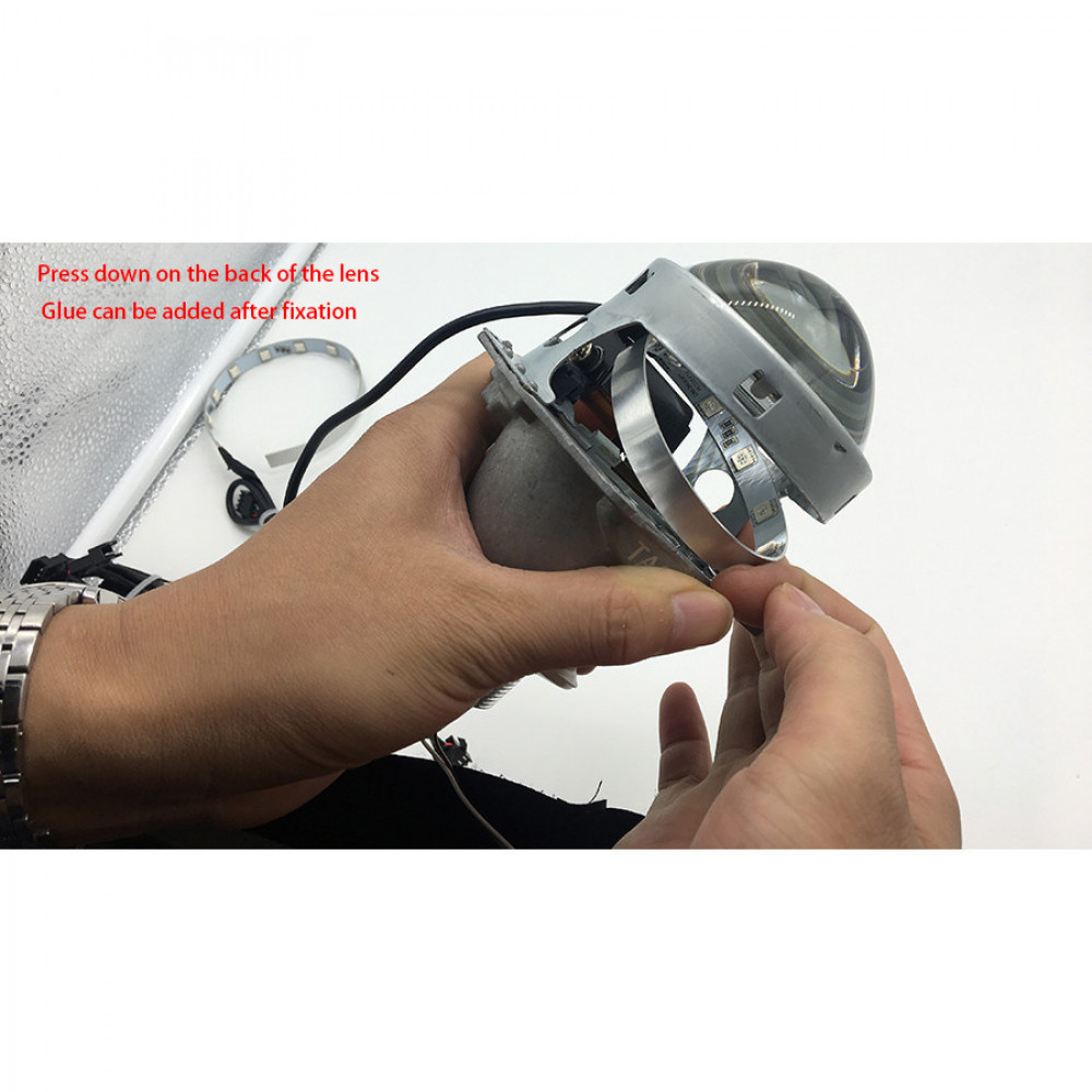 Auto RGB headlight Projector Led Devil Eye Demon Eye Lamp Bluetooth App ...