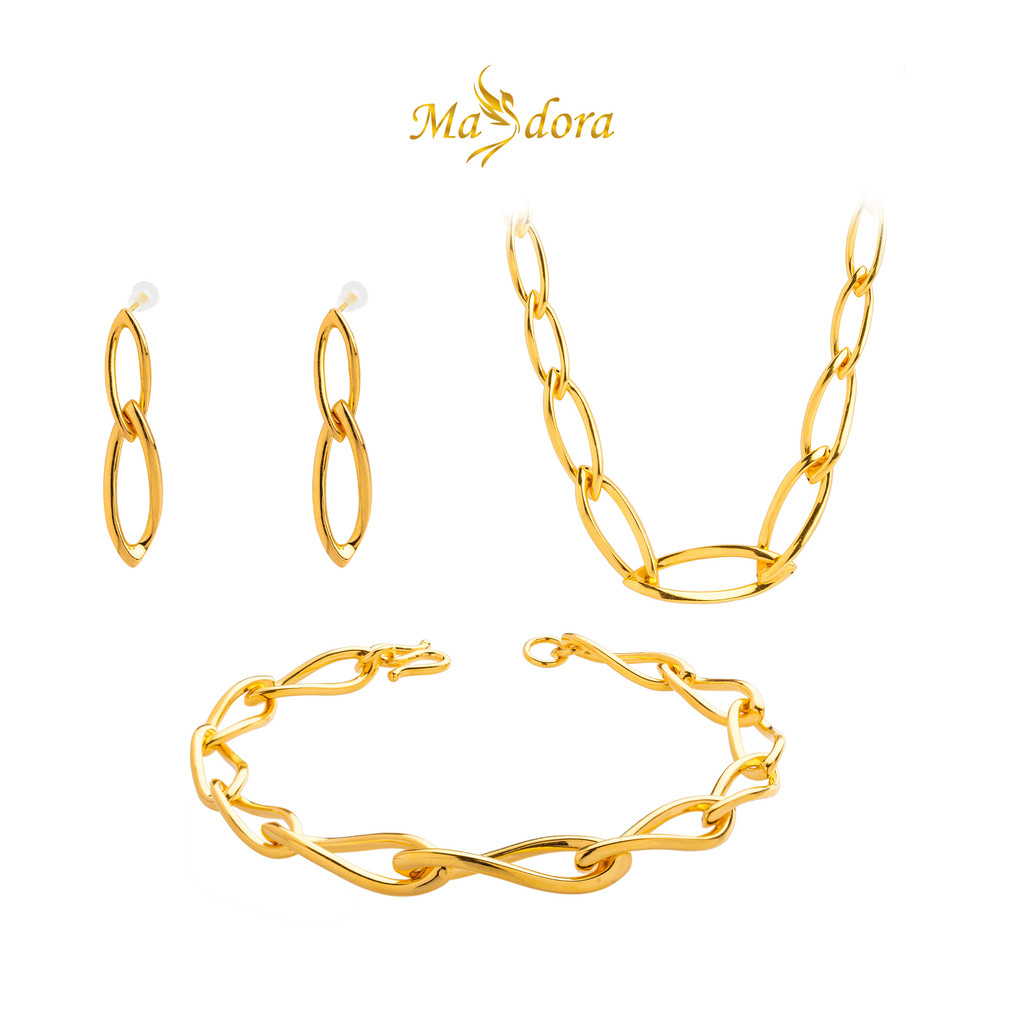 MASDORA 999 Gold Bracelet Rantai Tangan Emas ~ Double Spiral Set (EMAS ...