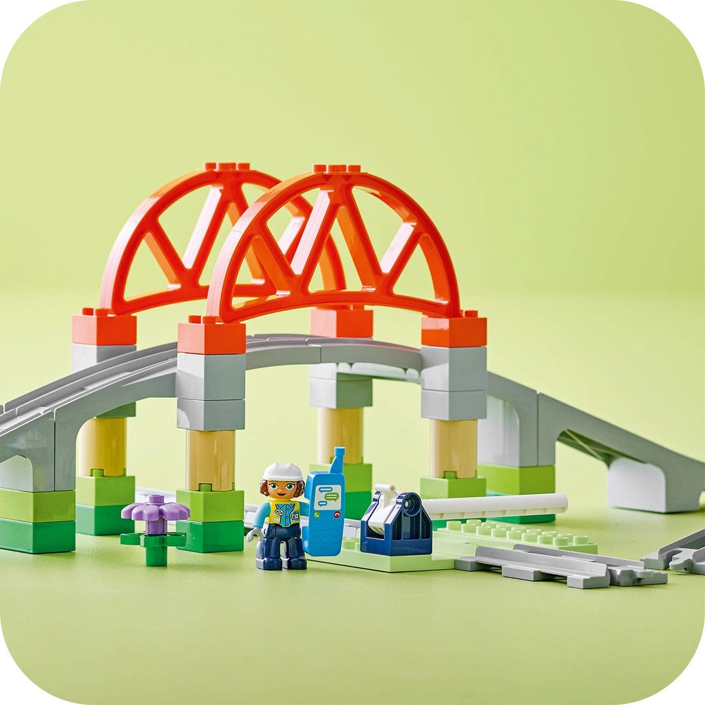 LEGO 10426 DUPLO Train Bridge and Tracks Expansion Set Building Toy Set ...