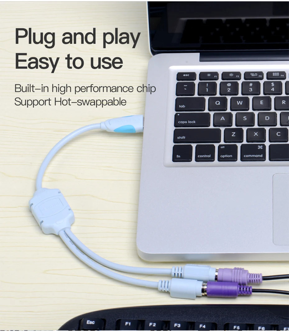 Vention USB to PS2 Converter Cable USB Male to PS/2 Female Adapter USB ...