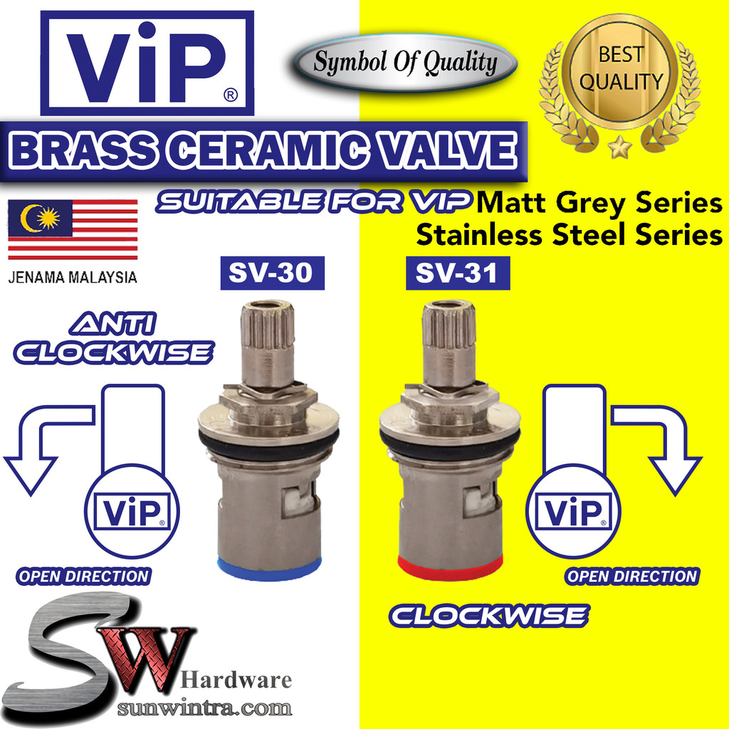 VIP Brass Ceramic Valve Quarterturn Valve Clockwise / Anti-Clockwise ...