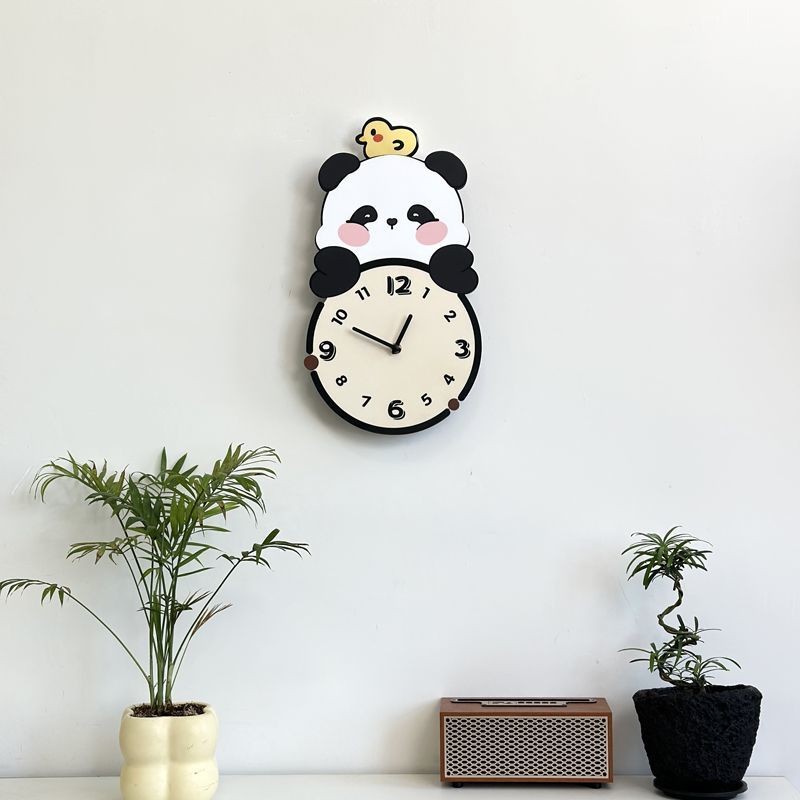 Influencer Panda Swing Wall Clock Household Living Room Wall Hanging ...