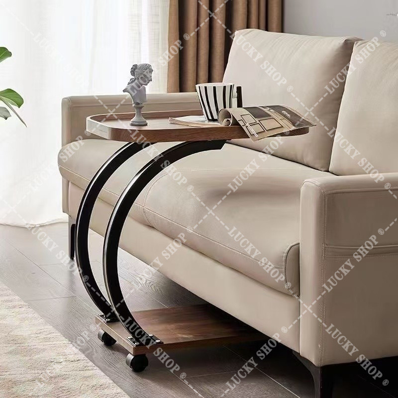 Sofa Side Table Movable Balcony with Universal Wheel Small Tea Table ...