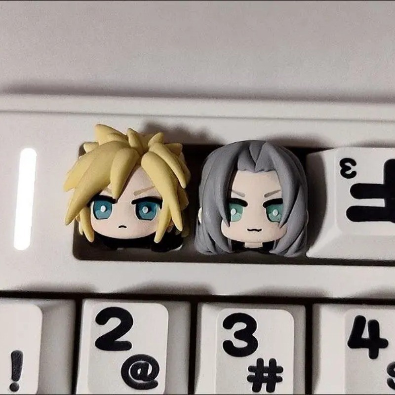 Final Fantasy VII Keycap Cute Cartoon MX Switch Mechanical Keyboard ...