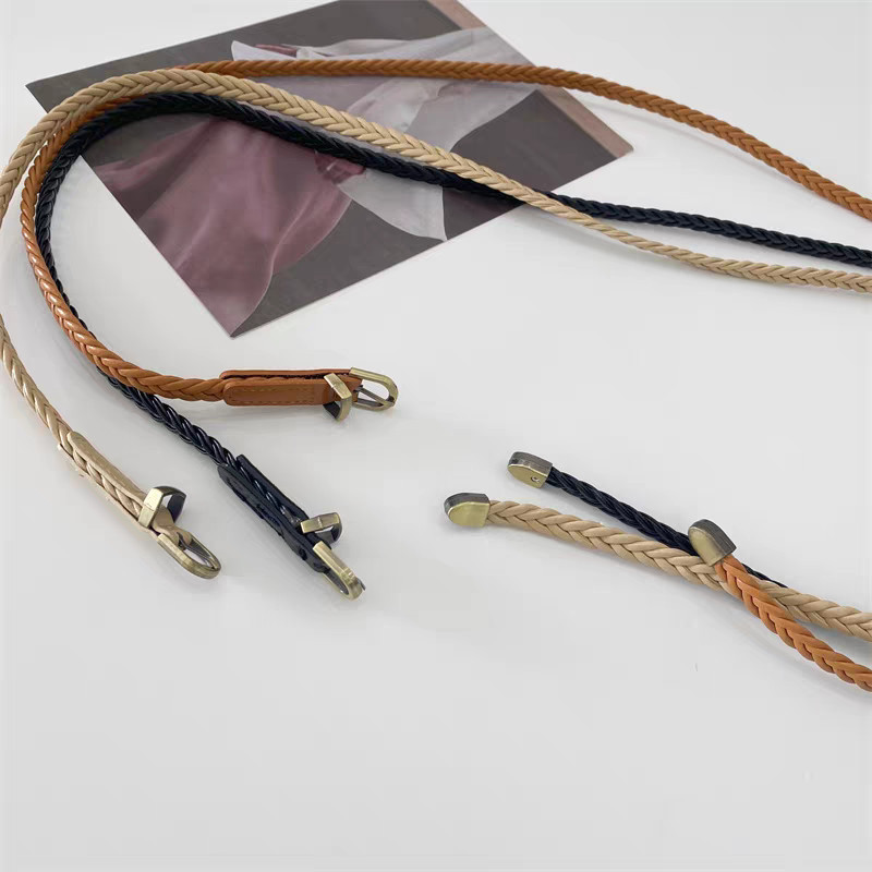 Tiny Braided Belt Tali Pinggang Hole-free Belt For Women Small Thin ...