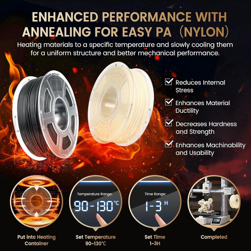 Sunlu PA Filament, Easy PA Filament Nylon Less Warp Easy to Print Nylon ...