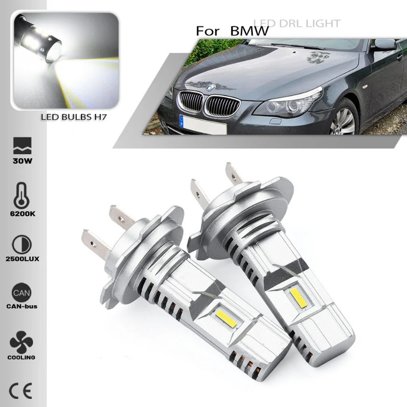 2PCS H7 Led canbus headlight Bulbs For BMW 5 E60 E61 touring 2003 2004 ...