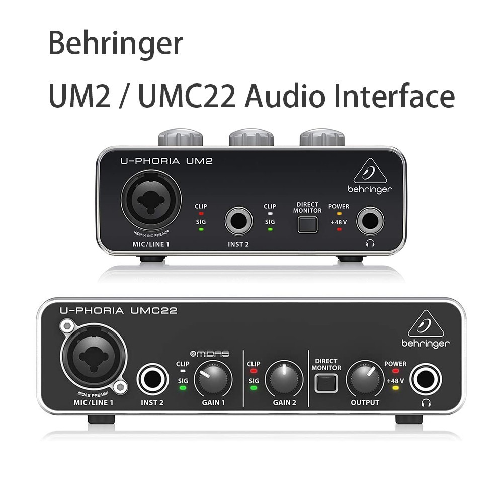 in stock Behringer U-Phoria UM2 / UMC22 USB Audio Interface with Midas ...