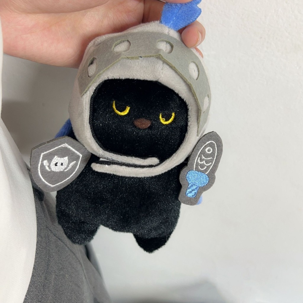 Adorable Dopey Cute Black Cat Plush Toy Stuffed Doll Chubby Kitty ...