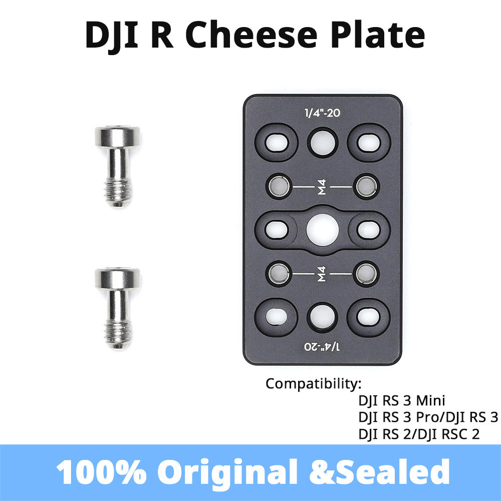 DJI R Cheese Plate uses its 1/4"-20 and M4 tapped hole to mount onto ...