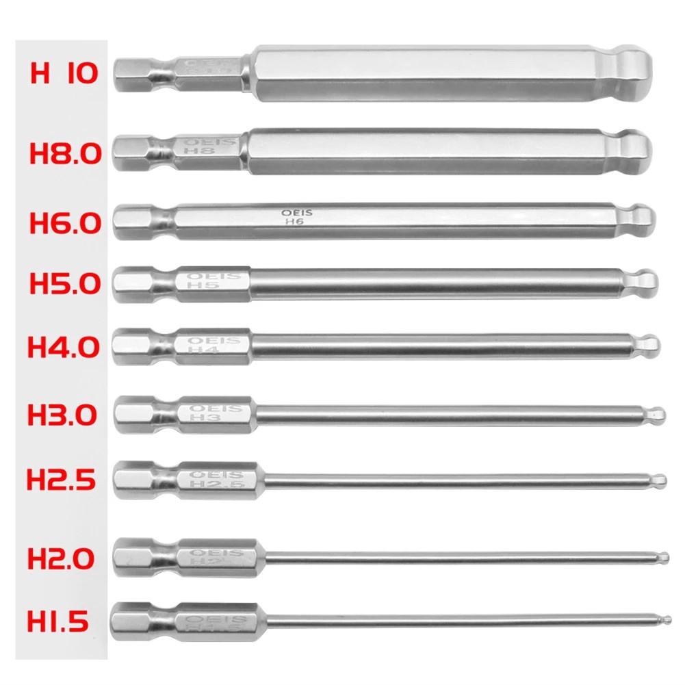 【SUFA】1pc Ball End Hex Screwdriver Bit Metric Hex Bit 100mm Long Driver ...
