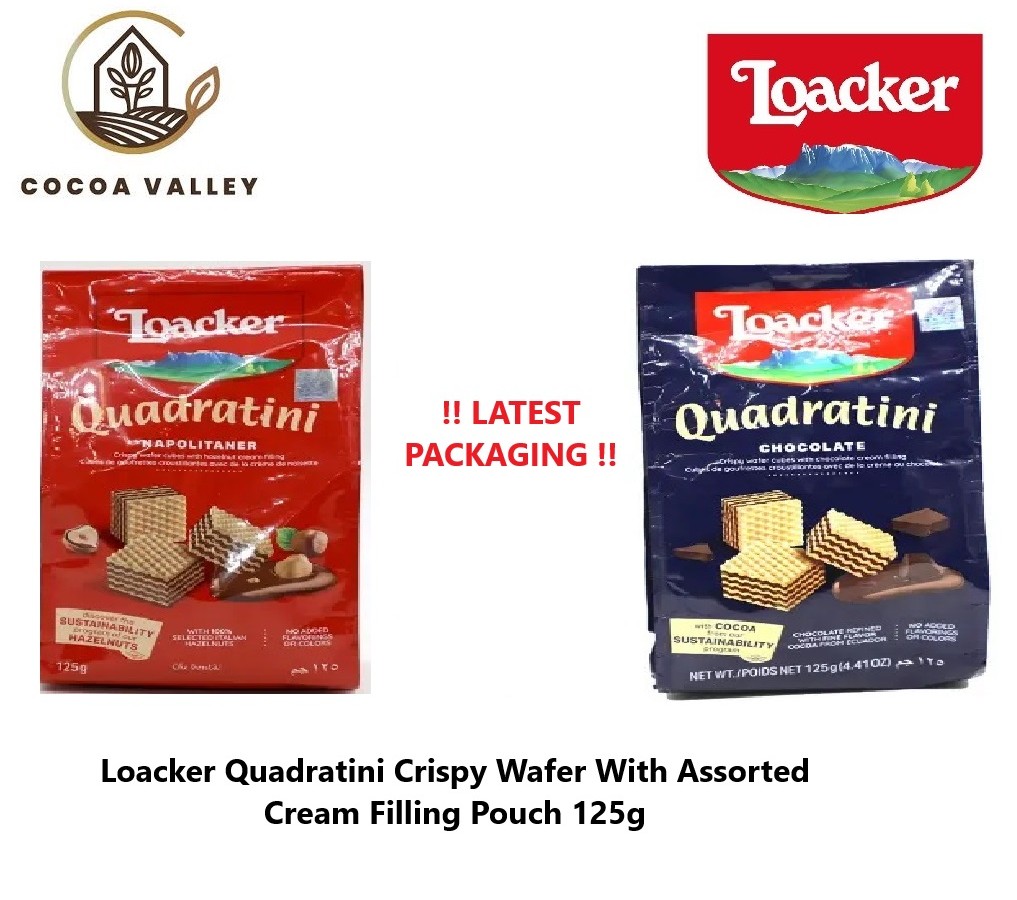 Loacker Quadratini Crispy Wafer With Assorted Cream Filling 125g Family ...