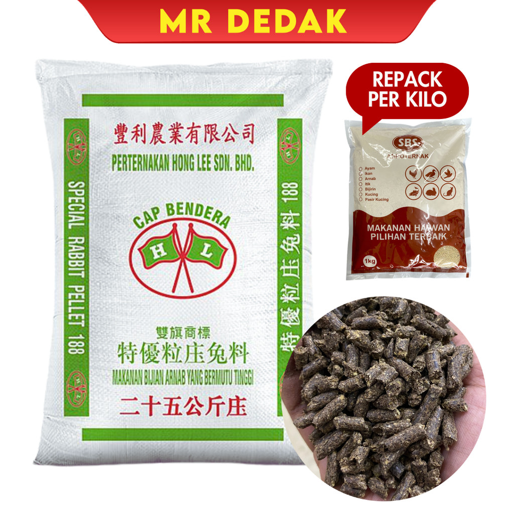 [1KG] [188] [REPACK] Dedak Makanan Arnab Premium Cap Bendera | Premium ...