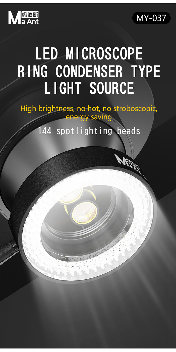 MaAnt MY-037 144 Spotlighting Beads LED Microscope Ring Light Source ...