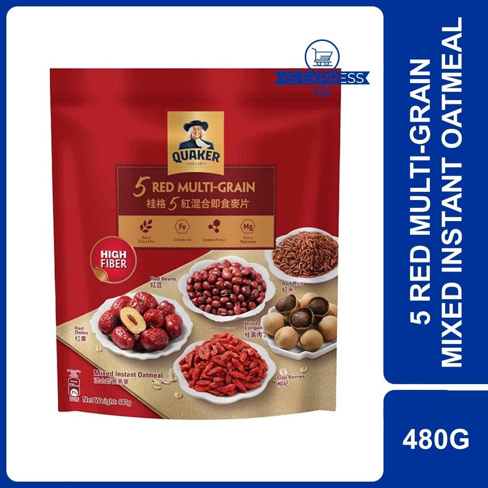 QUAKER 5 Red Multi-Grain Mixed Instant Oatmeal 480G | Shopee Malaysia