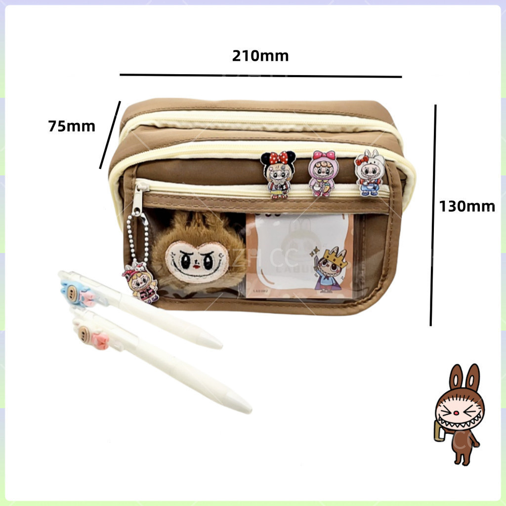 labubu 笔袋，labubu 文具套装，Transparent pencil case，Waterproof Pencil Case ...