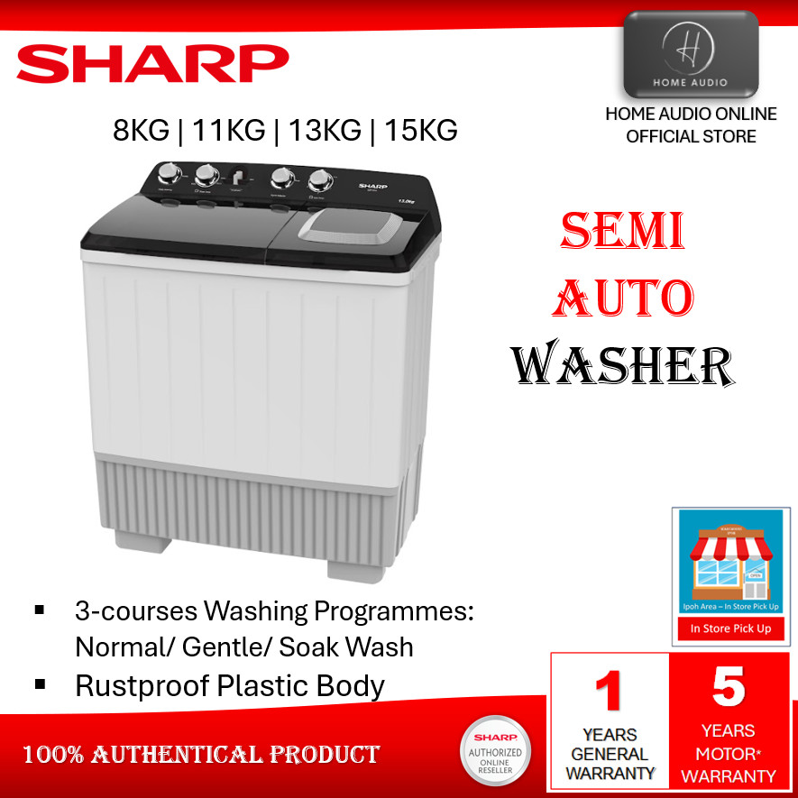 Sharp Mesin Basuh Semi Auto 7Kg/11kg/13kg/15kg Sharp Semi Auto Washing Machine | Shopee Malaysia