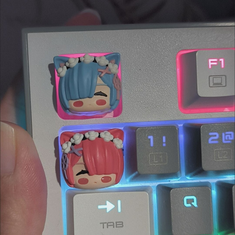 Rem Ram Keycap 3D Creative Cute Cartoon MX Switch Mechanical Keyboard ...