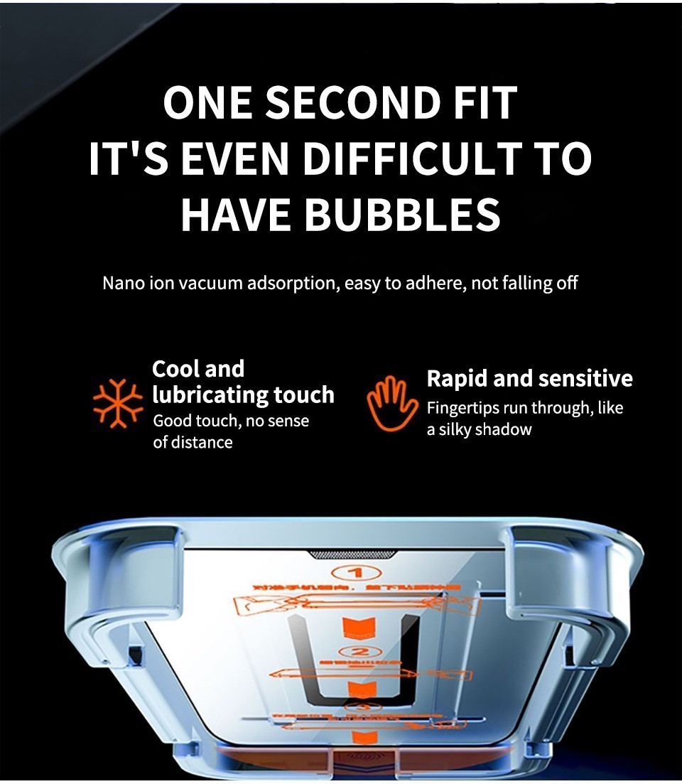 Auto-Dust Removal Kit Full Cover Tempered Glass For iPhone 16 15 14 13 ...