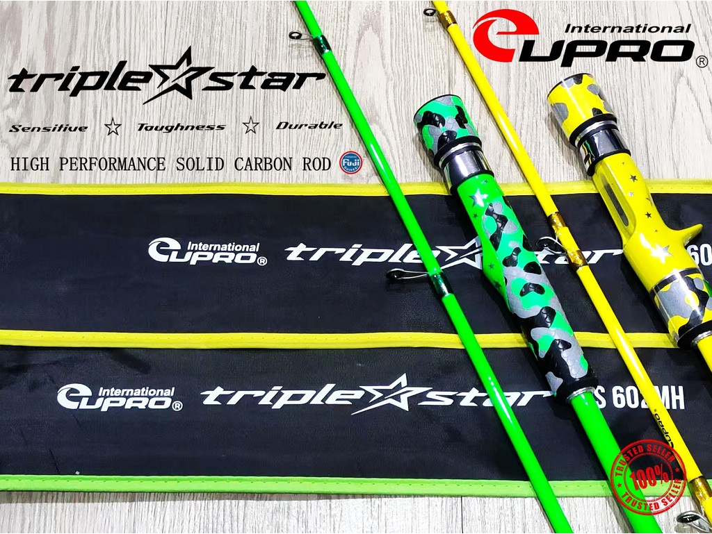 EUPRO TRIPLE STAR SOLID CARBON JIGGING FISHING ROD | Shopee Malaysia