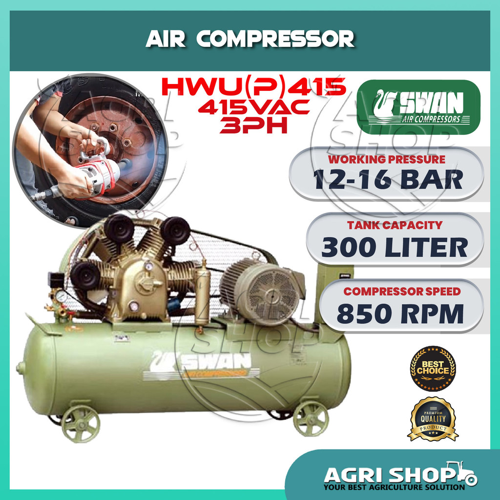Agrishop SWAN HWU(P)415 415VAC 3PH Air Compressor (Made In Taiwan ...