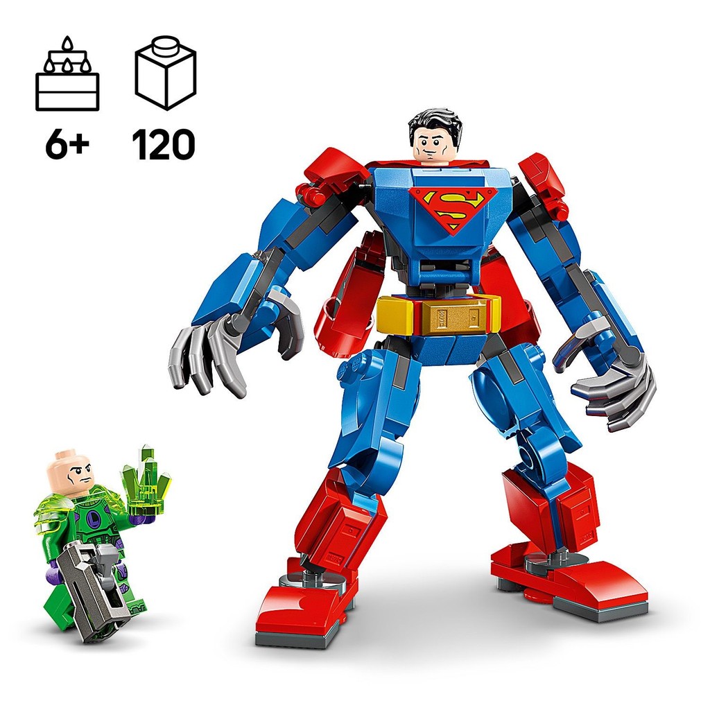 LEGO 76302 DC Super Heroes Superman Mech vs. Lex Luthor Building Toy ...
