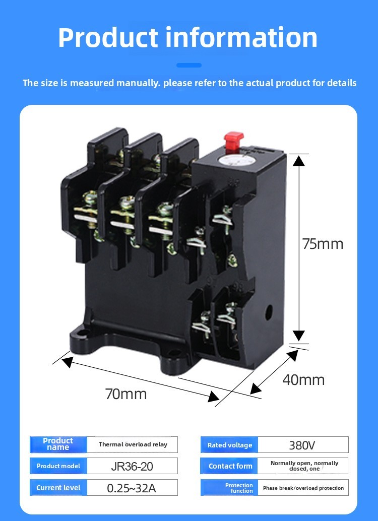 Chint Thermal Relay JR36-20 Overload Protection 63A Current Overload ...