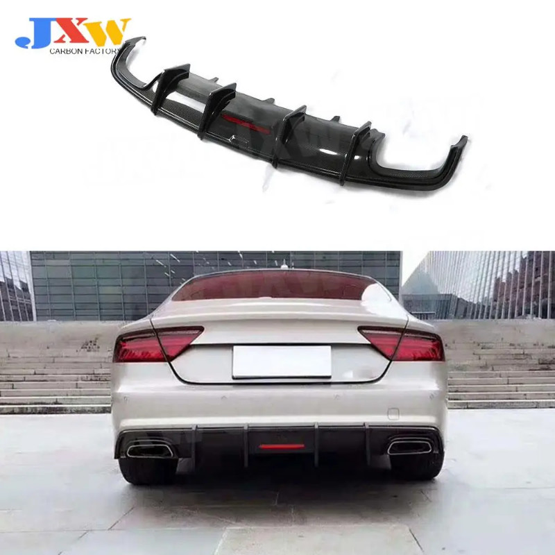 Carbon Fiber FRP Black Rear Lip Diffuser Spoiler For Audi A7 S7 Sport ...