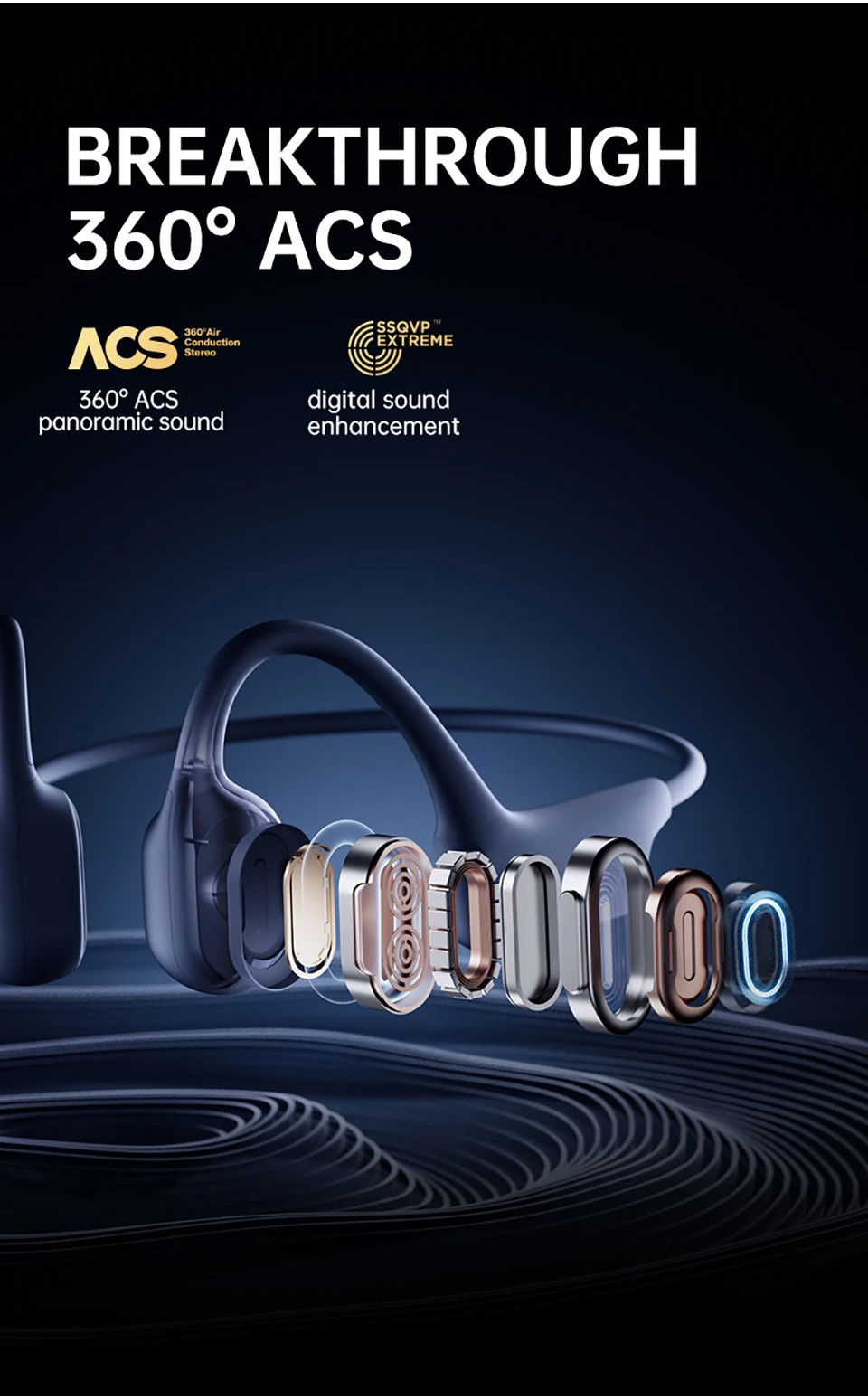 Sanag A30S Pro Air Conduction Wireless Bluetooth 5.3 Earphone Open Ear ...