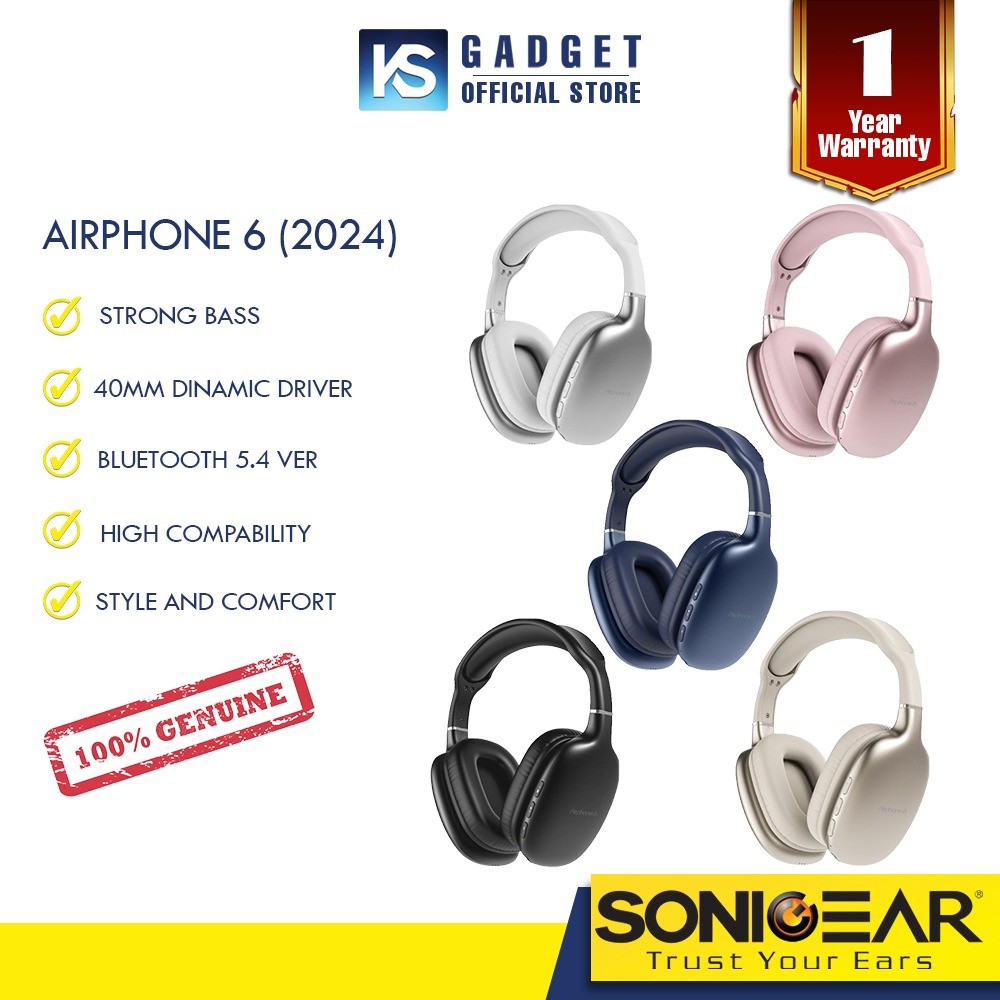 SonicGear AirPhone 6( New Version 2024 ) Rechargeable Bluetooth ...
