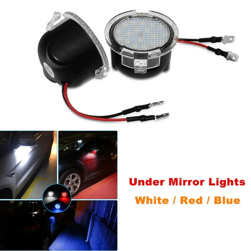 2Pcs Car LED Under Side Mirror Puddle Lights For Ford Mondeo 5 Taurus F ...