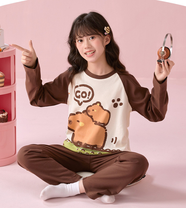 Kids Pyjamas Children Girls Cute Cartoon Capybara Loopy Sleep Wear ...