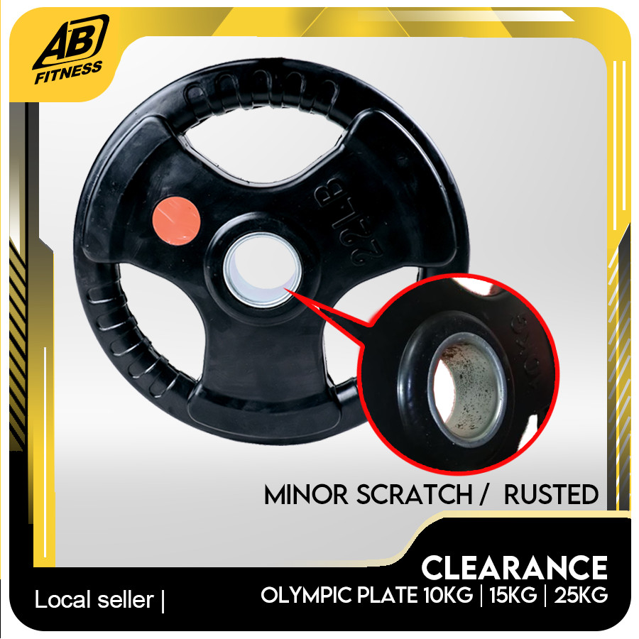 [Clearance] Rusted Olympic Rubberised Weight Plate 10kg 15kg 25kg ...