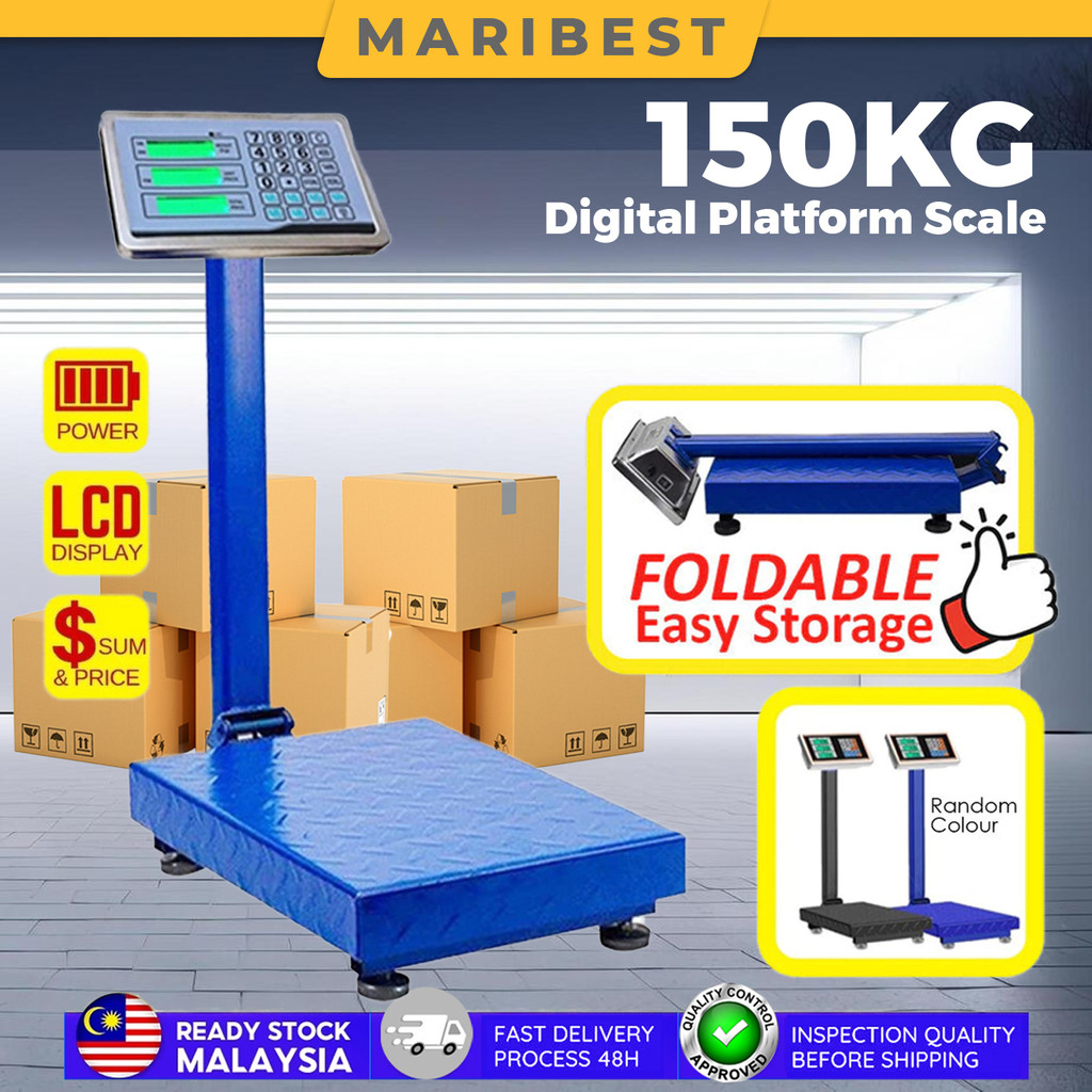 150kg Digital Electronic Weight Price Platform Scale Rechargeable High ...