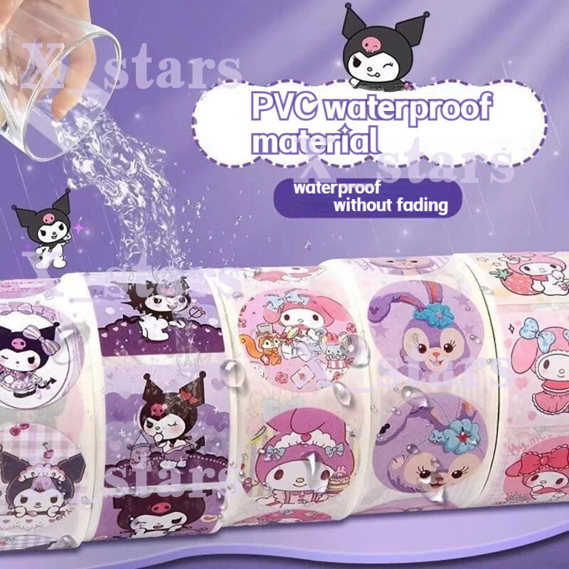 500pcs/Roll HelloKitty Capybara Loppy Kuromi Sealing Sticker Tapes ...