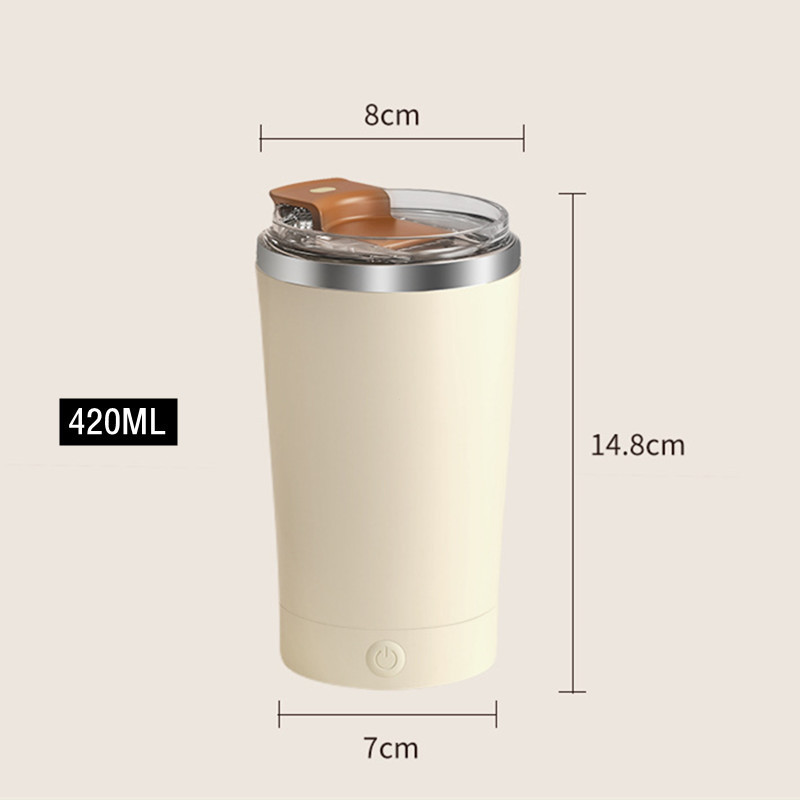 420ml Portable Double Stainless Steel Self Stirring Magnetic Thermal Flask USB Rechargeable Mug ...