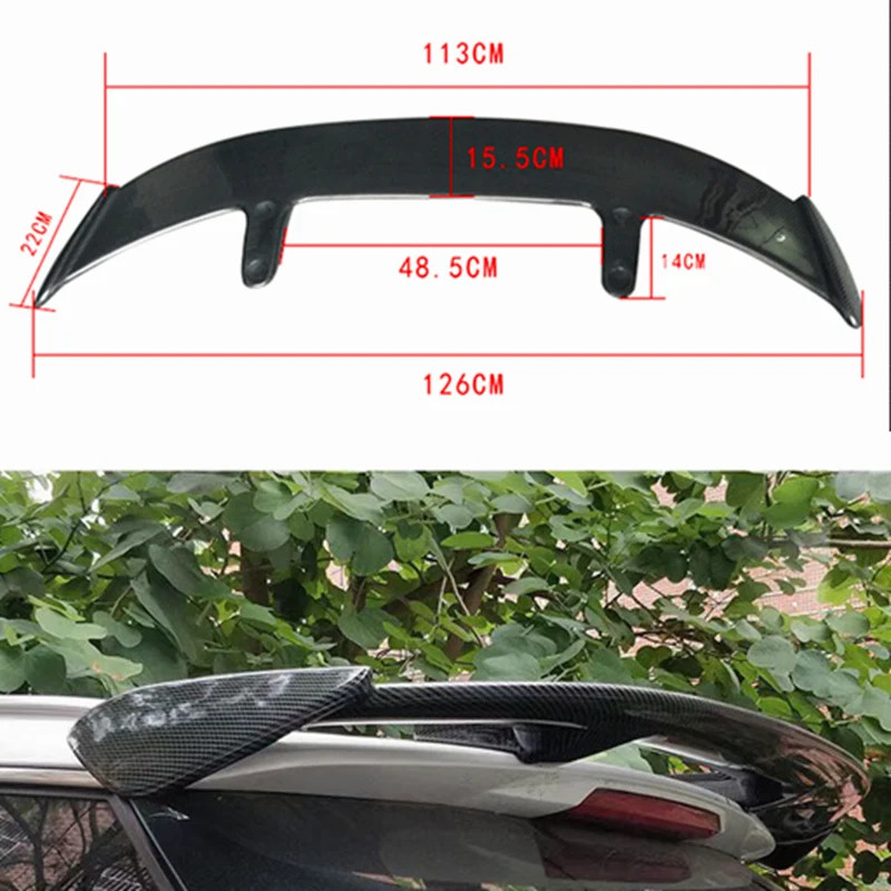 For Volvo V40 2013-2019 Spoiler ABS Plastic Carbon Fiber Look Hatchback ...