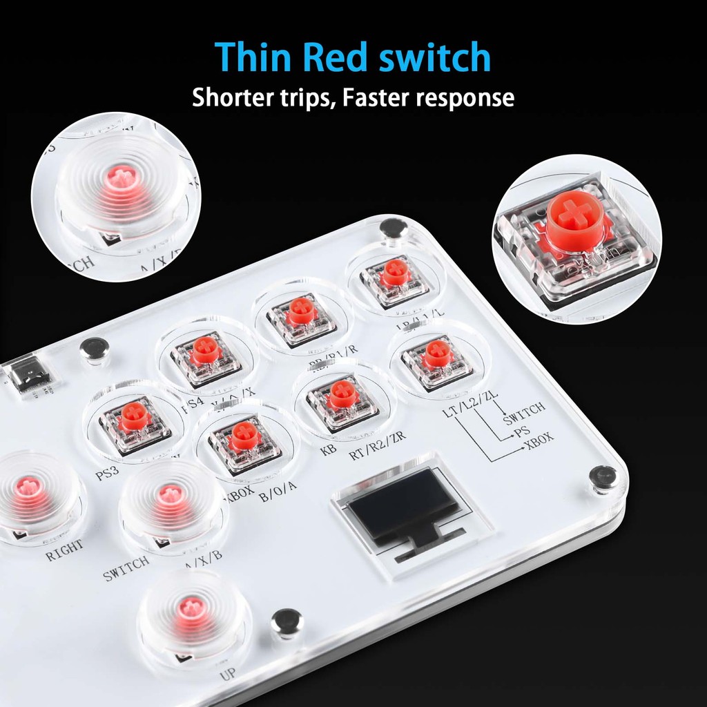Leverless Controller Fight Sticks 12Keys All-Button Mini Fighting Game ...